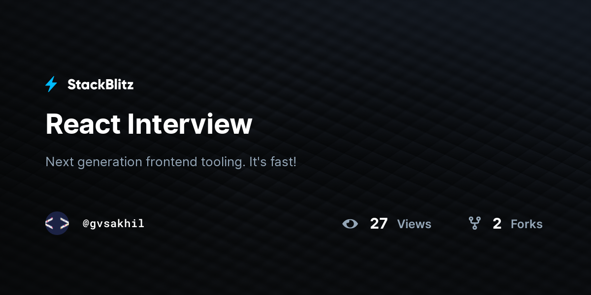 React Interview - StackBlitz