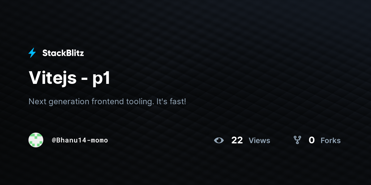 Vitejs - p1 - StackBlitz