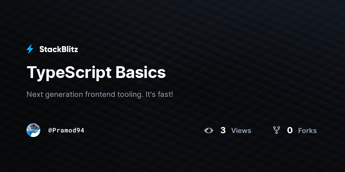 TypeScript Basics - StackBlitz
