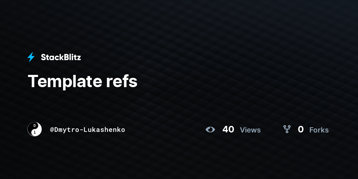 Template refs - StackBlitz
