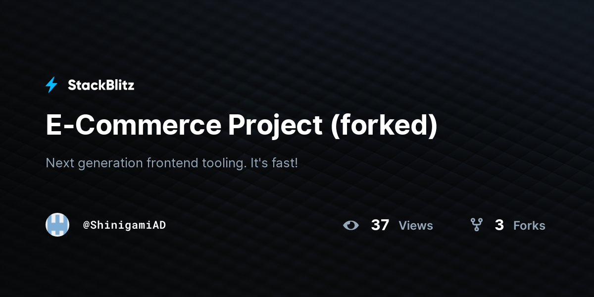 E-Commerce Project (forked) - StackBlitz