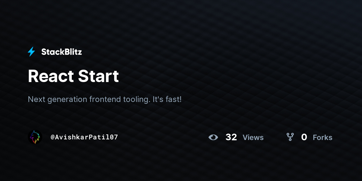 React Start - StackBlitz