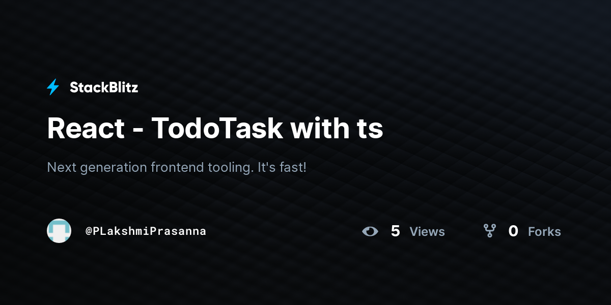 React - TodoTask with ts - StackBlitz