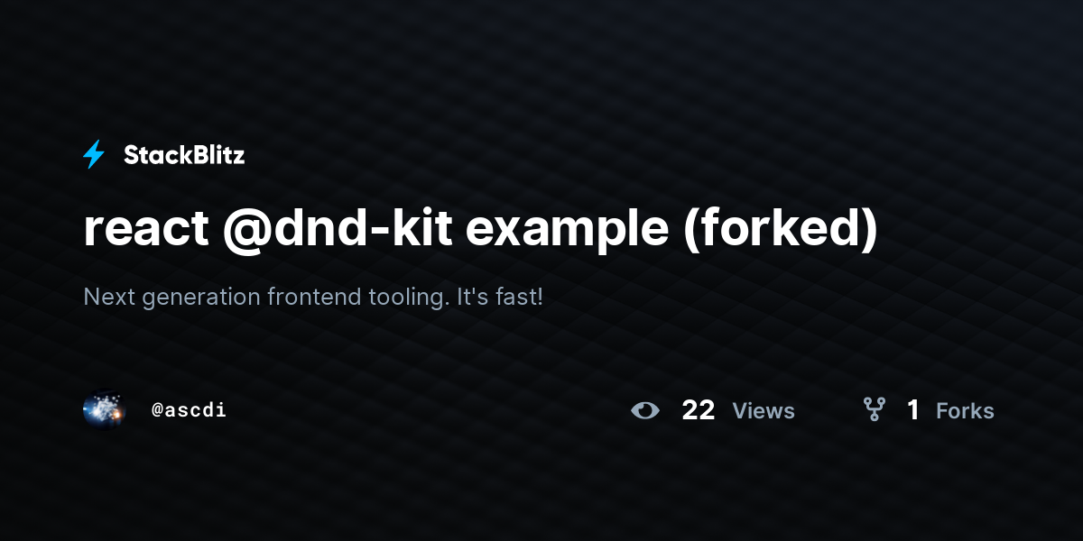 react @dnd-kit example (forked) - StackBlitz