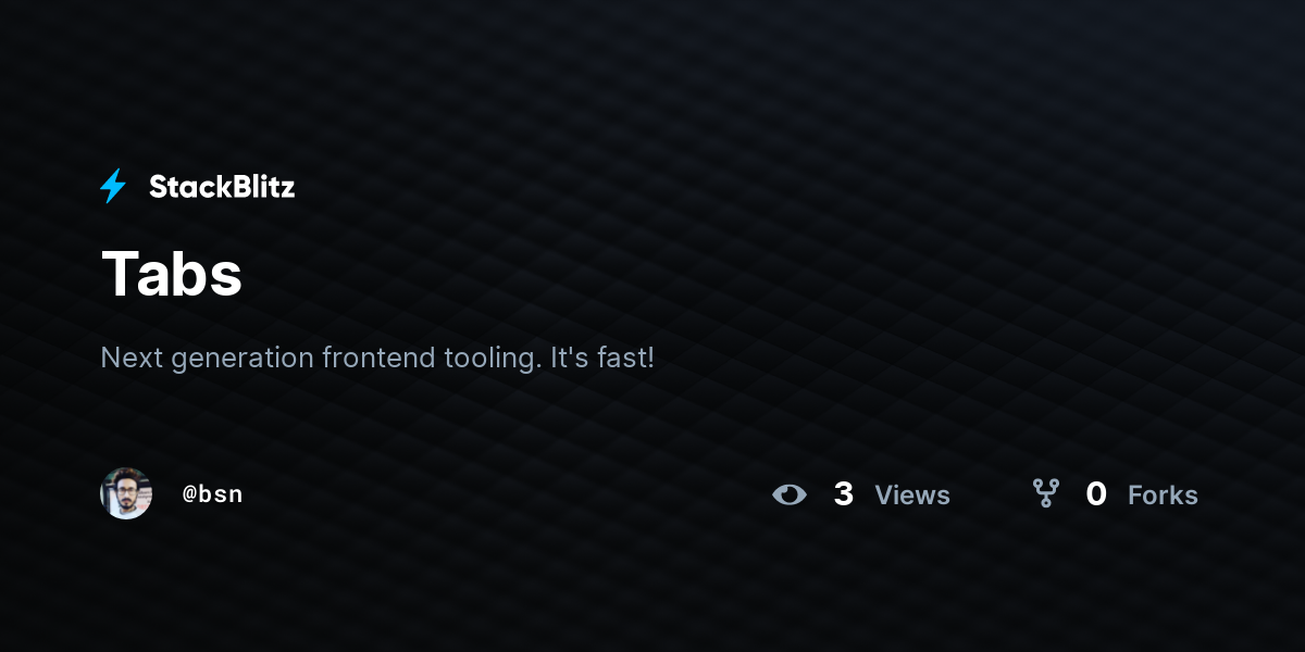 Tabs - StackBlitz