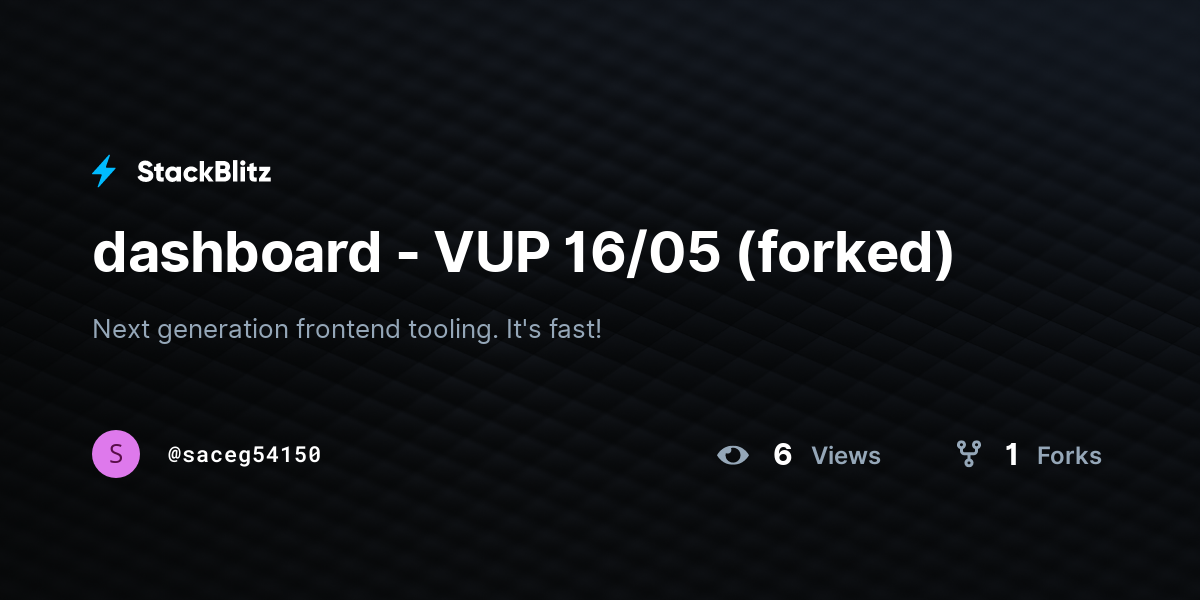 dashboard - VUP 16/05 (forked) - StackBlitz