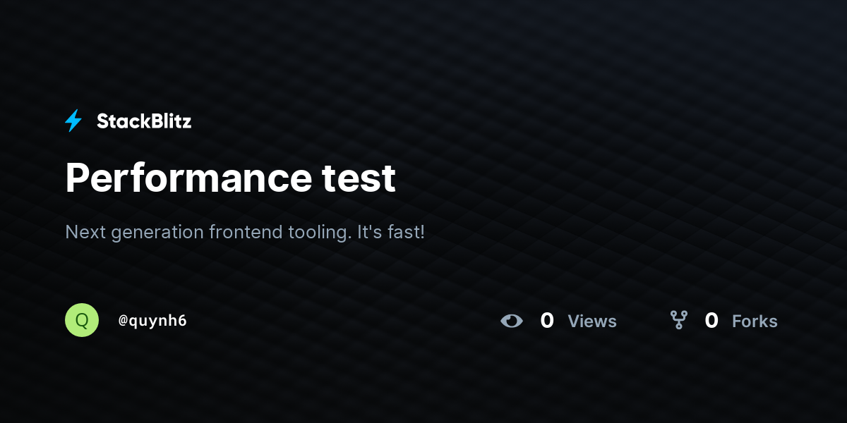 Performance test - StackBlitz