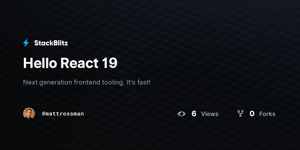Hello React 19 - StackBlitz