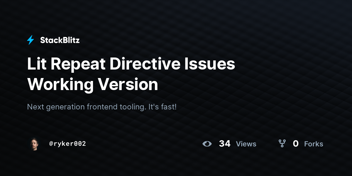 Lit Repeat Directive Issues Working Version - StackBlitz Lit Repeat Directive Issues Working Version - StackBlitz