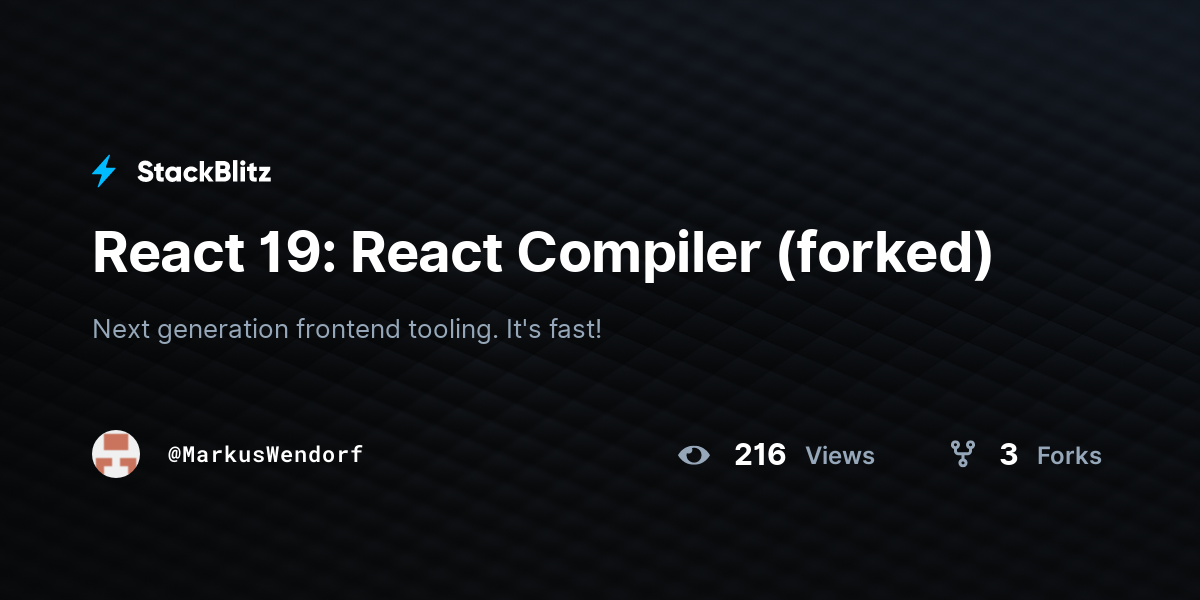 React 19: React Compiler (forked) - StackBlitz