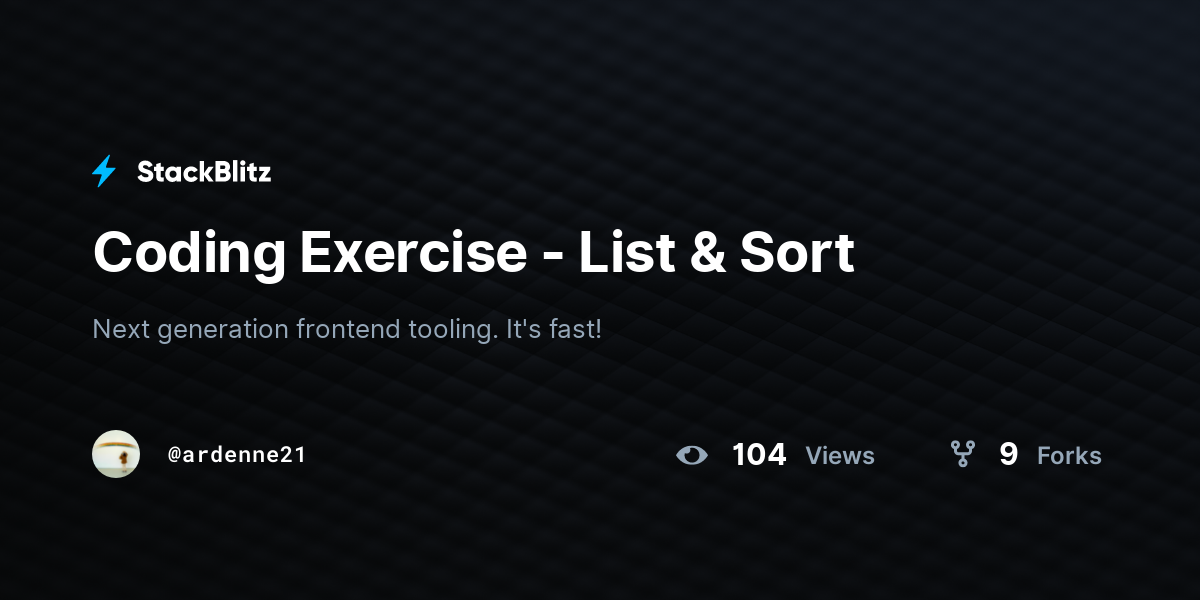 Coding Exercise - List & Sort - StackBlitz