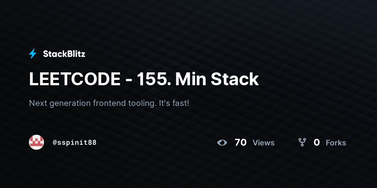 LEETCODE - 155. Min Stack - StackBlitz