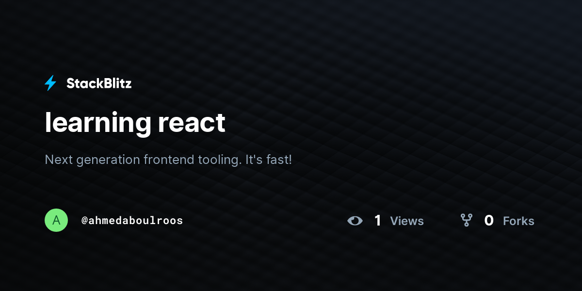 learning react - StackBlitz