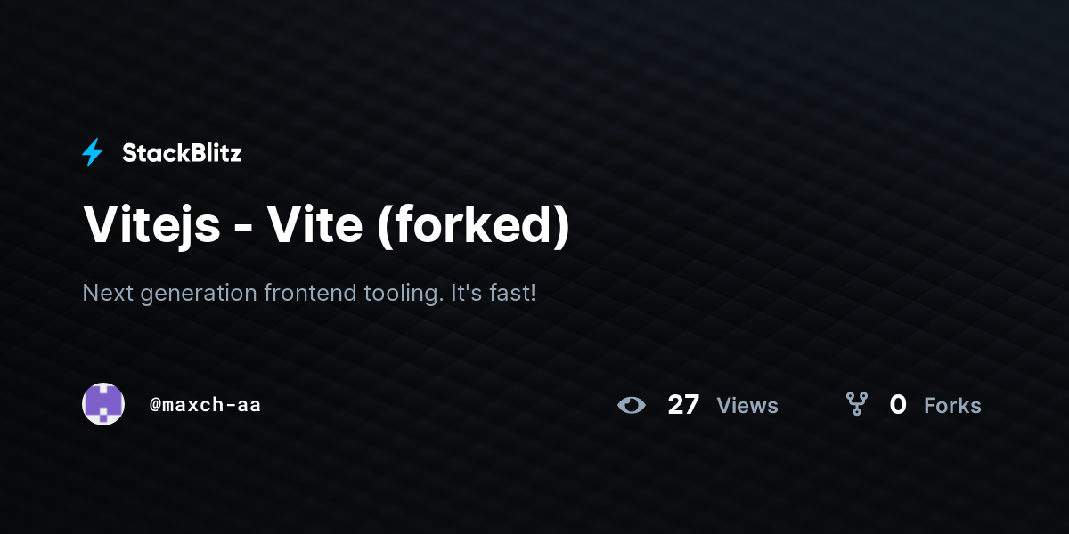 Vitejs - Vite (forked) - StackBlitz