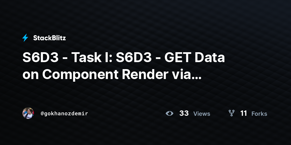 S6D3 - Task I: S6D3 - GET Data on Component Render via useEffect - StackBlitz
