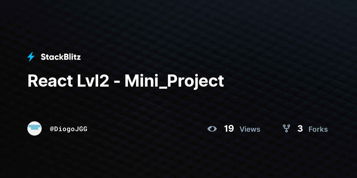 React Lvl2 - Mini_Project - StackBlitz