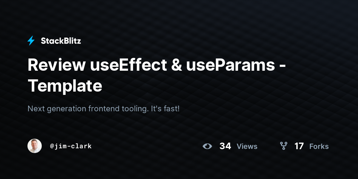 Review useEffect & useParams - Template - StackBlitz
