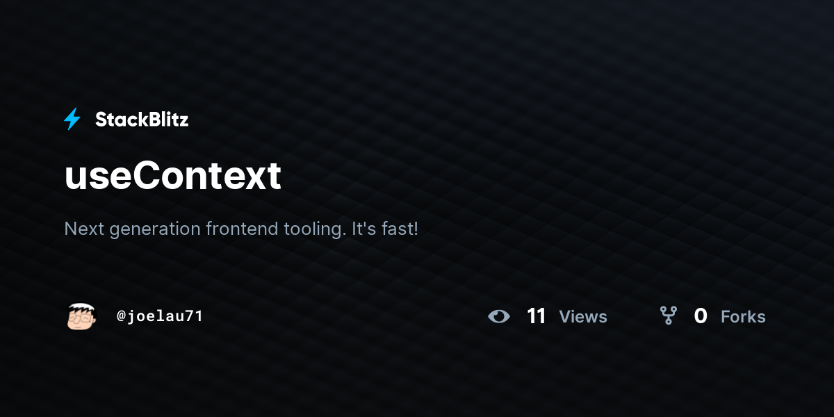 Usecontext Stackblitz 