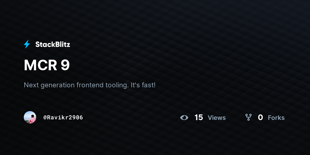 MCR 9 - StackBlitz