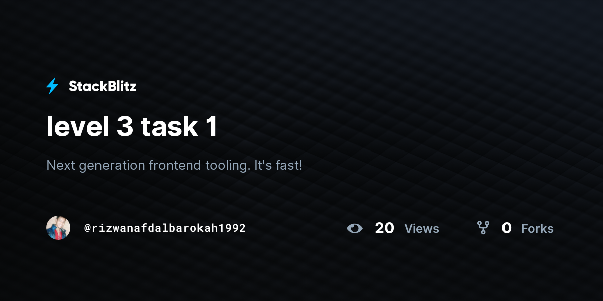level 3 task 1 - StackBlitz