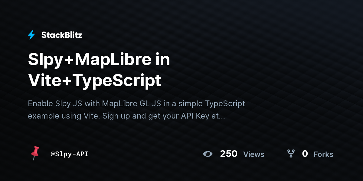 Slpy+MapLibre in Vite+TypeScript - StackBlitz