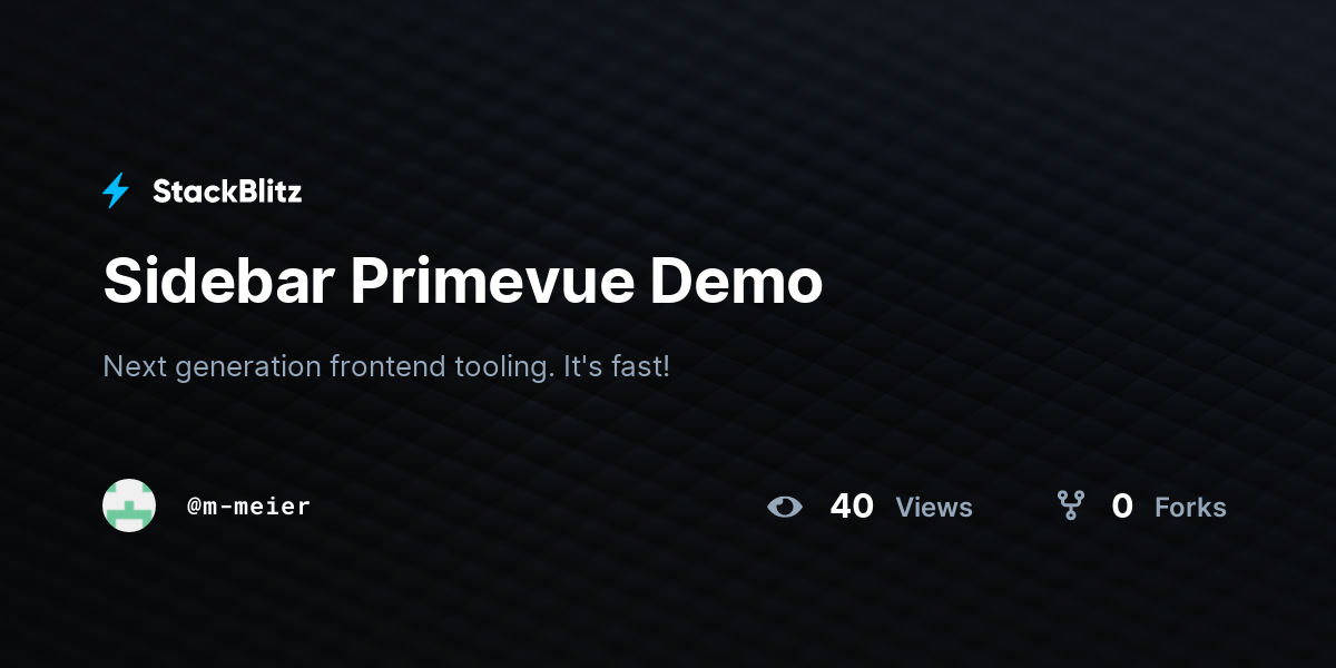 Sidebar Primevue Demo - StackBlitz
