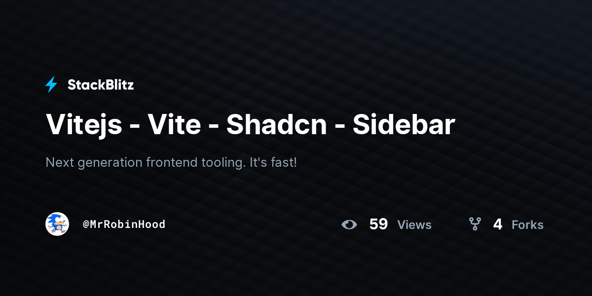 Vitejs - Vite - Shadcn - Sidebar - StackBlitz