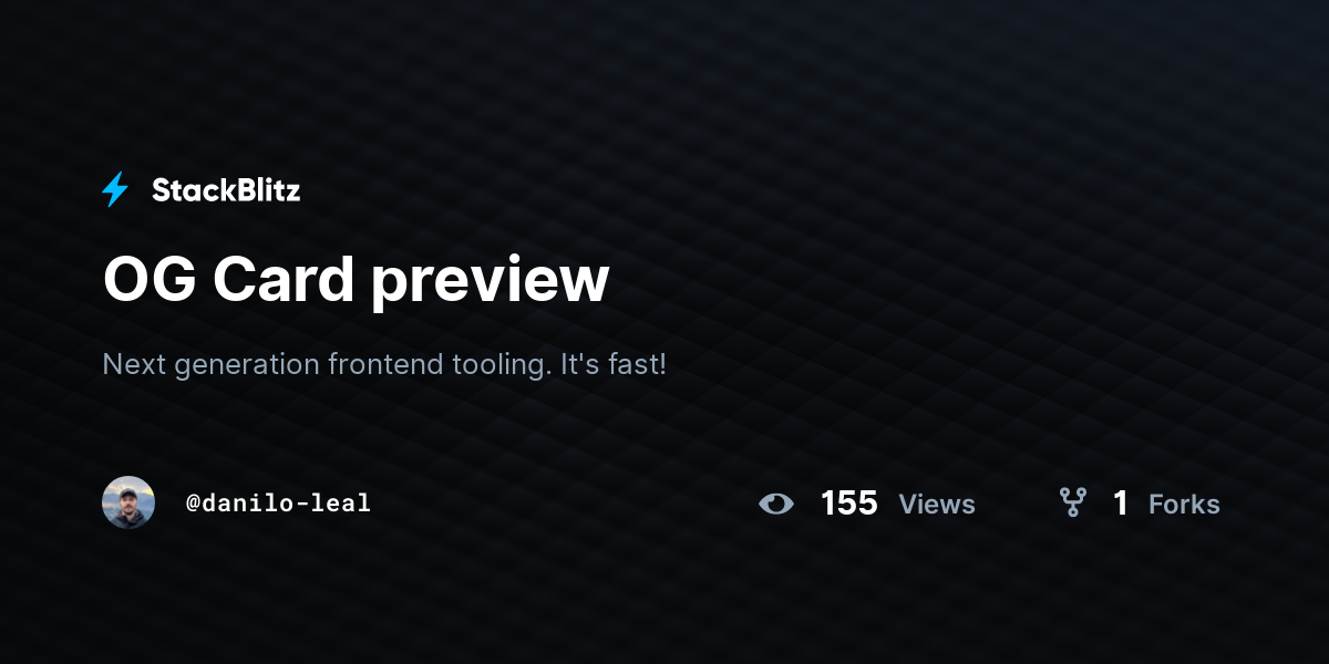 OG Card preview - StackBlitz