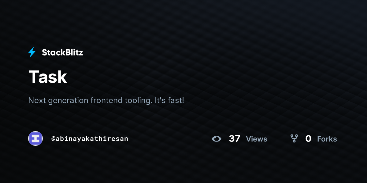 Task - StackBlitz