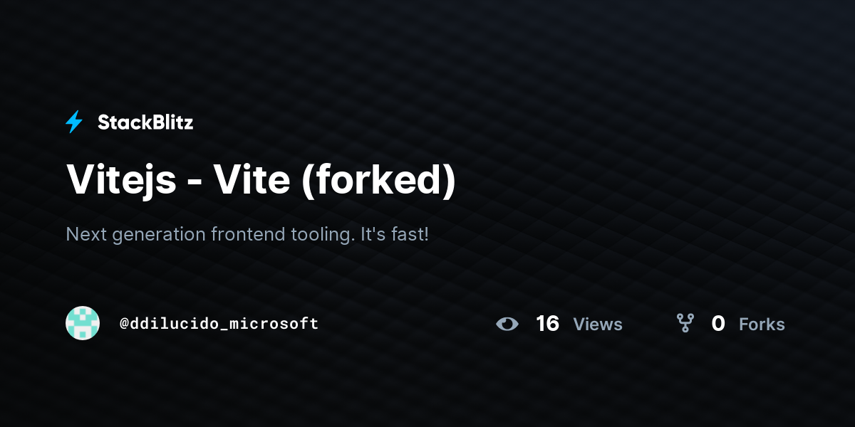 Vitejs - Vite (forked) - StackBlitz