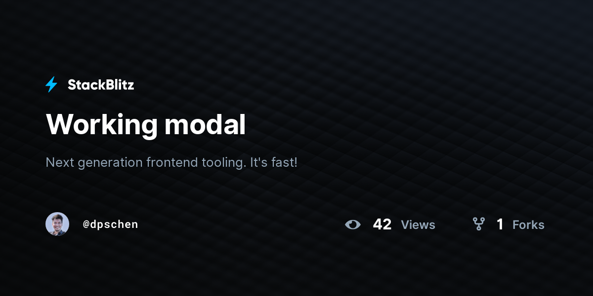 Working modal - StackBlitz