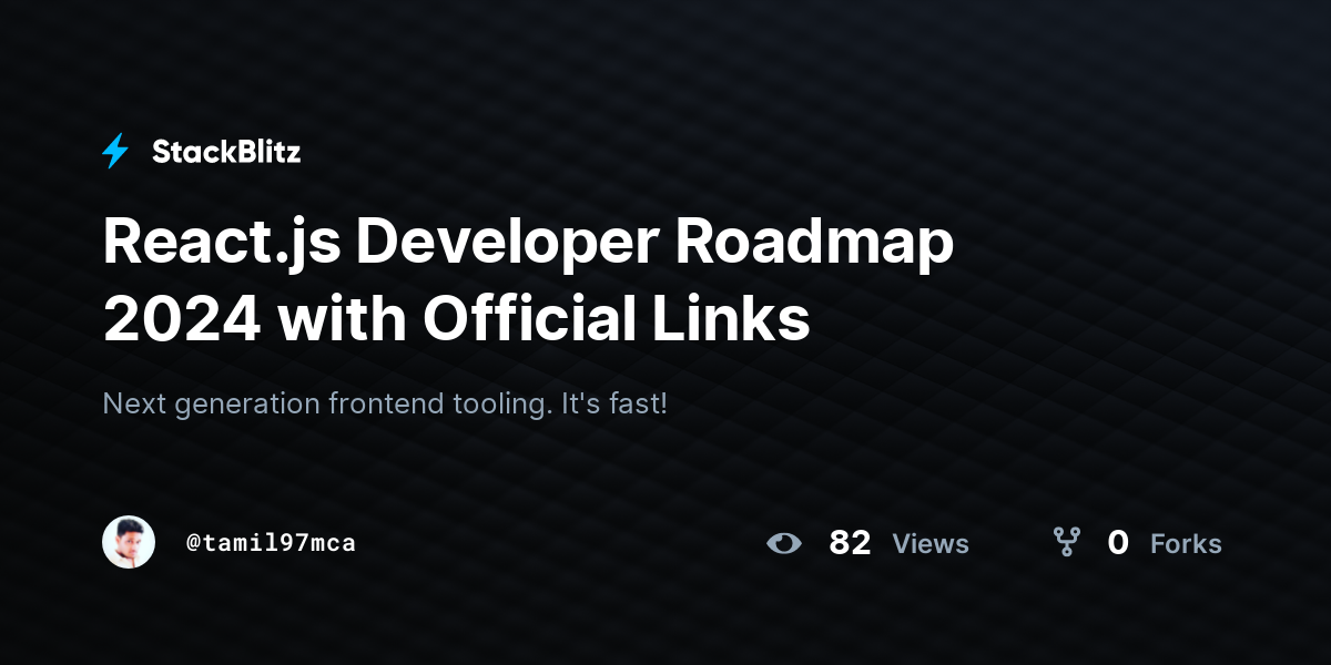 React.js Developer Roadmap 2024 with Official Links - StackBlitz