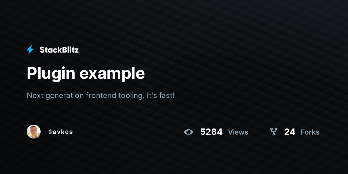 Plugin example - StackBlitz