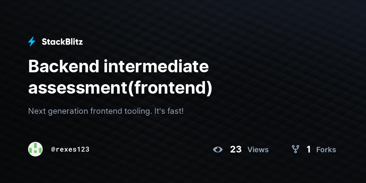 Backend intermediate assessment(frontend) - StackBlitz