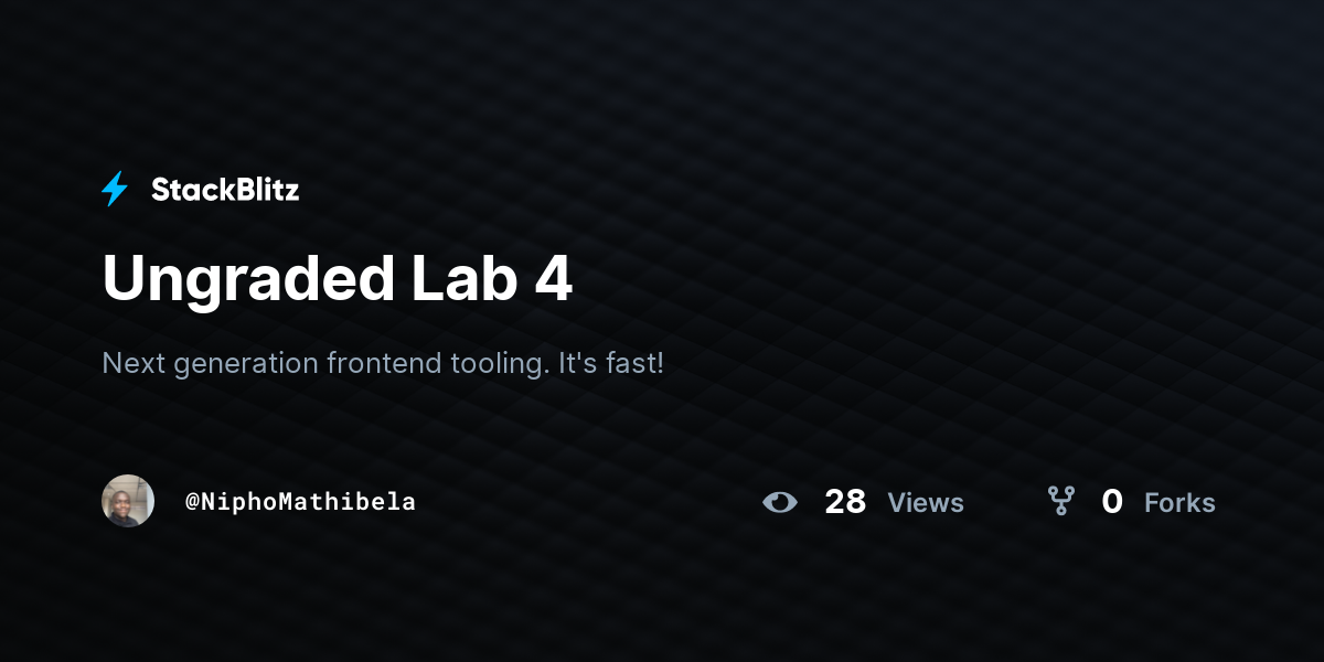 Ungraded Lab 4 - StackBlitz