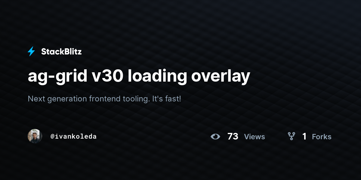 ag-grid v30 loading overlay - StackBlitz