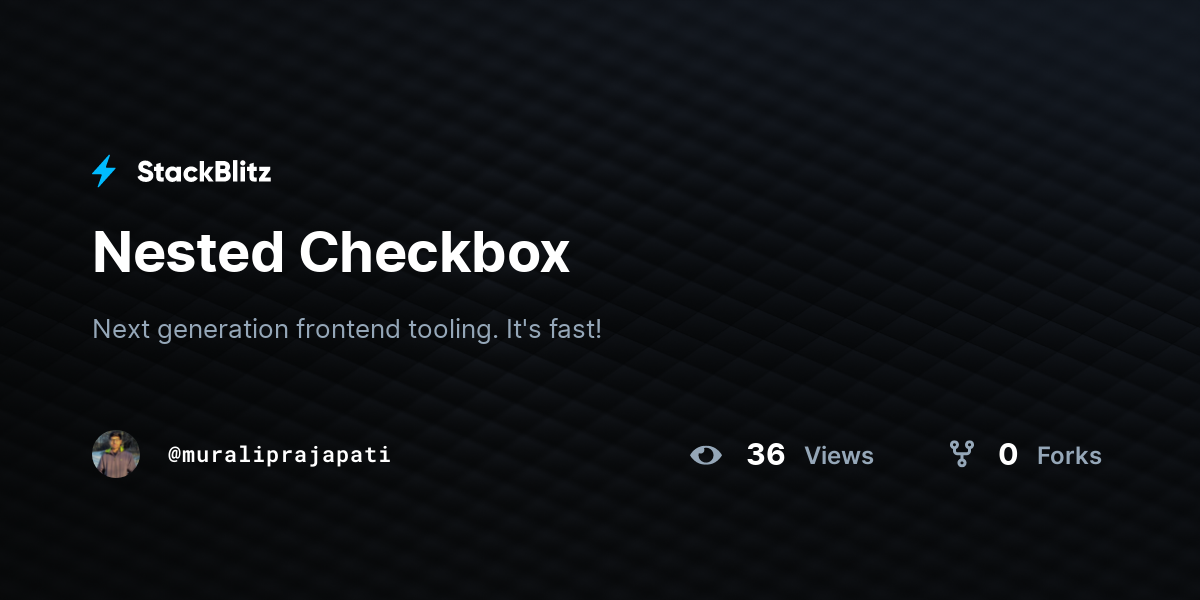Nested Checkbox - StackBlitz