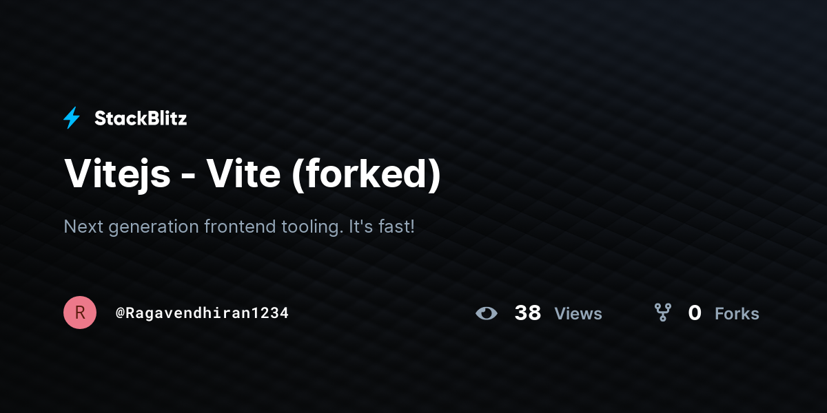 Vitejs - Vite (forked) - StackBlitz