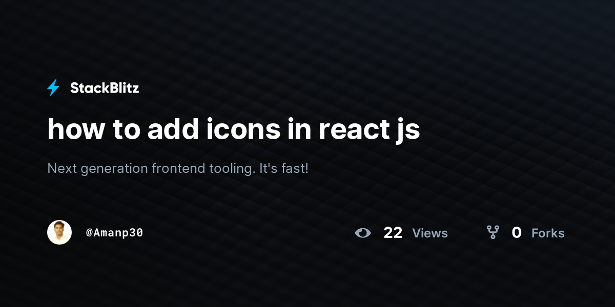 how to add icons in react js - StackBlitz