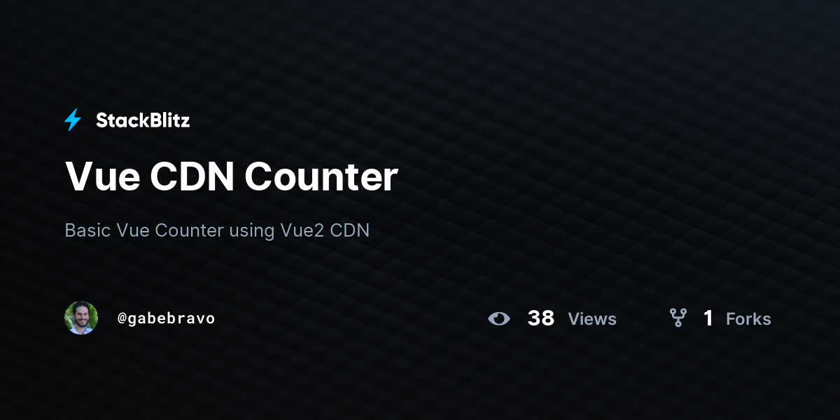 Vue CDN Counter - StackBlitz
