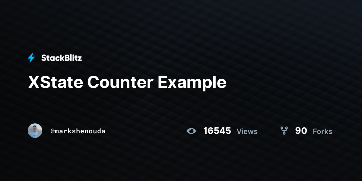 XState Counter Example - StackBlitz