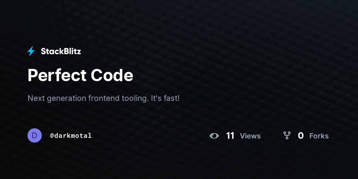 Perfect Code - StackBlitz