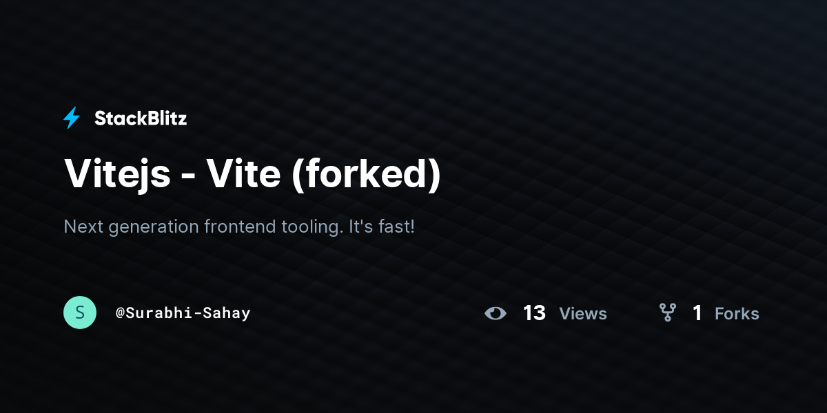 Vitejs - Vite (forked) - StackBlitz