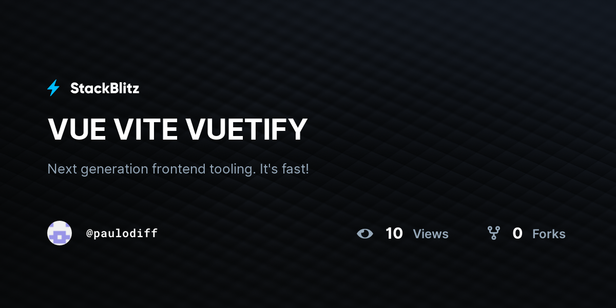 VUE VITE VUETIFY - StackBlitz