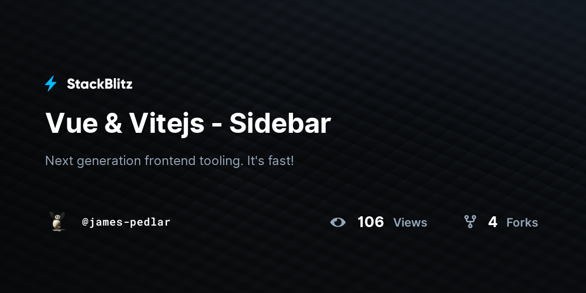 Vue & Vitejs - Sidebar - StackBlitz