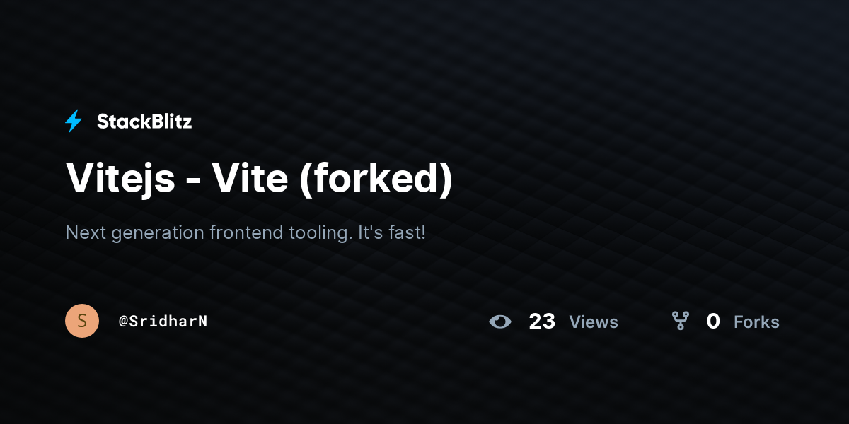Vitejs - Vite (forked) - StackBlitz