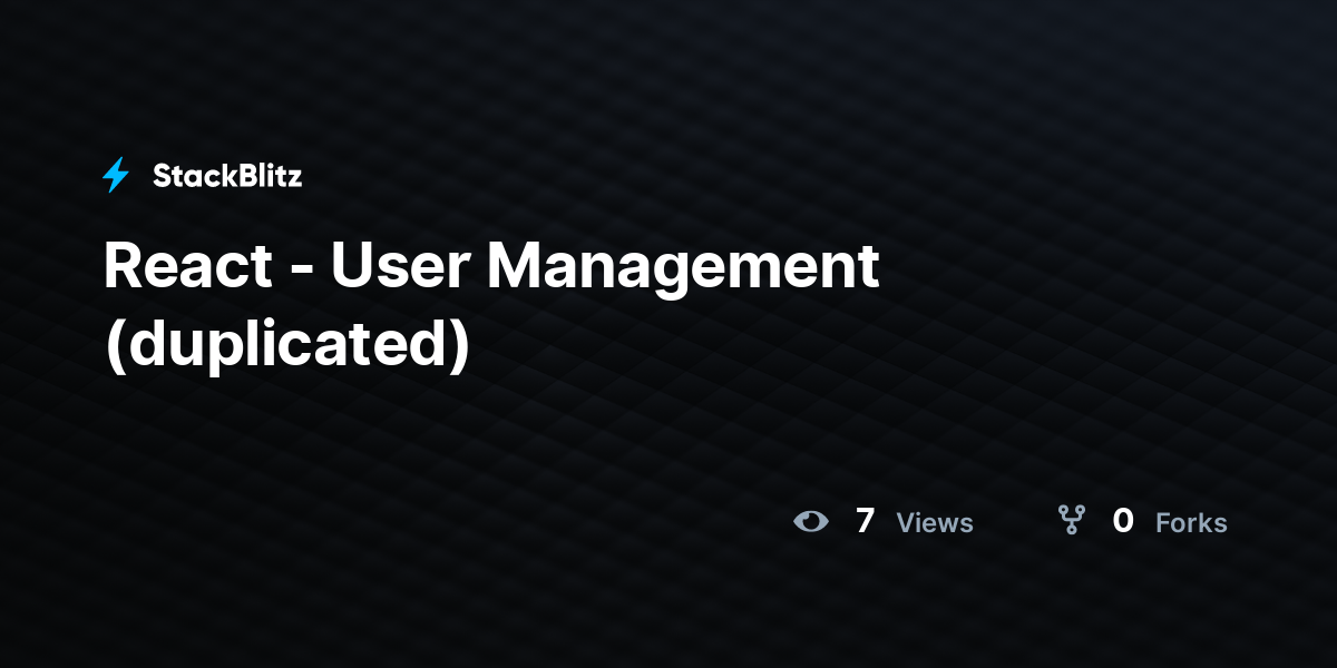React - User Management (duplicated) - StackBlitz