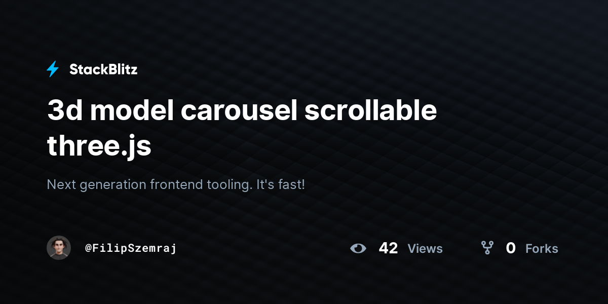 3d model carousel scrollable three.js - StackBlitz