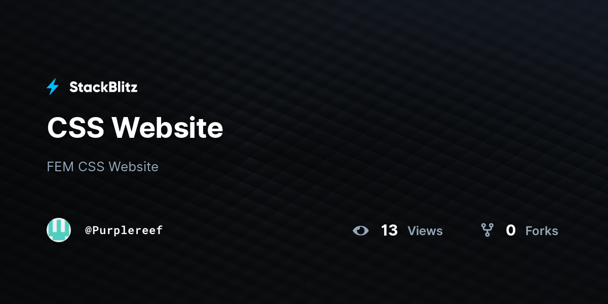 Css Website Stackblitz