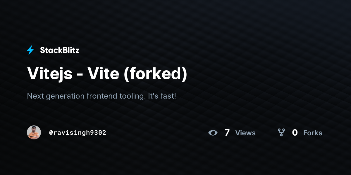Vitejs - Vite (forked) - StackBlitz